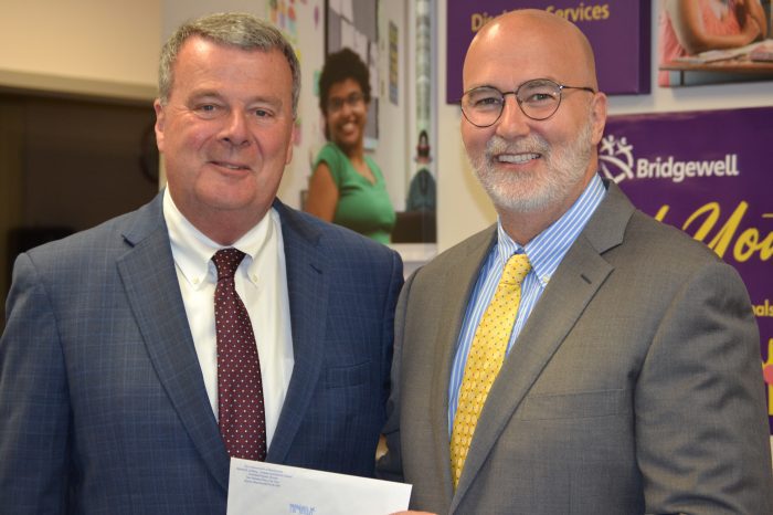 State Representative Tom Walsh Stops by with a Check for Bridgewell! - Bridgewell